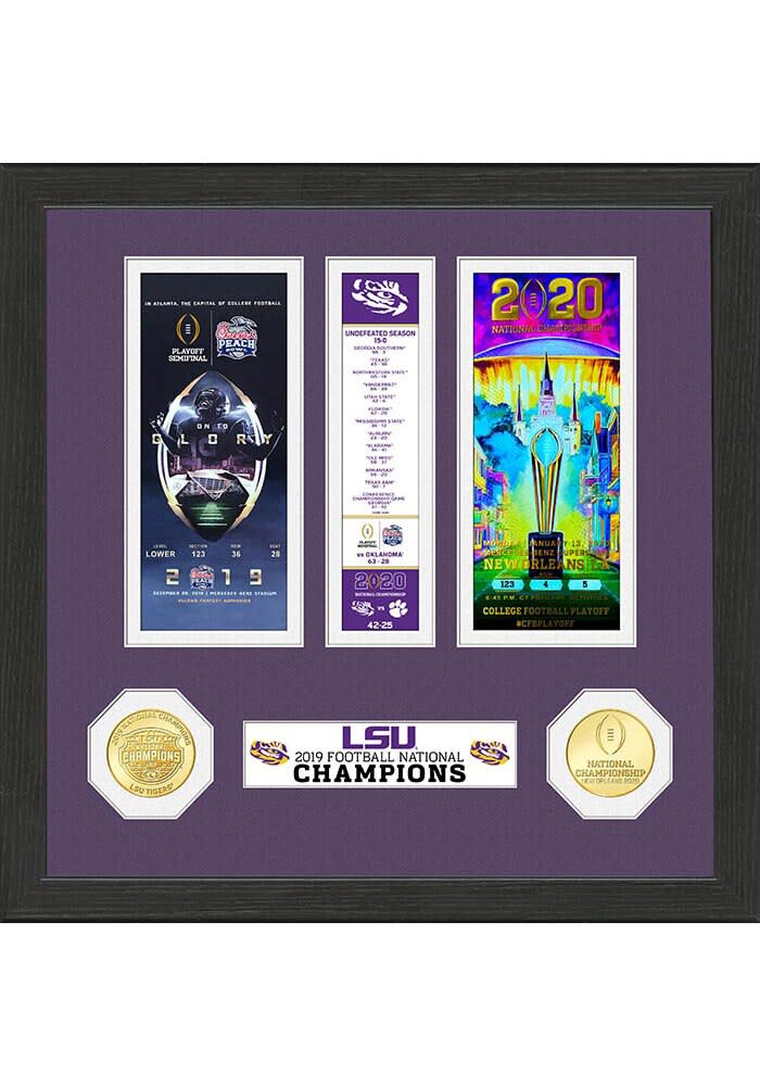 LSU Tigers PURPLE 2019 National Champions Ticket Plaque - 4440524