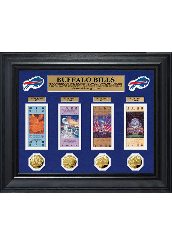 Buffalo Bills BLUE Super Bowl 4 Ticket Collection Plaque - 4440985