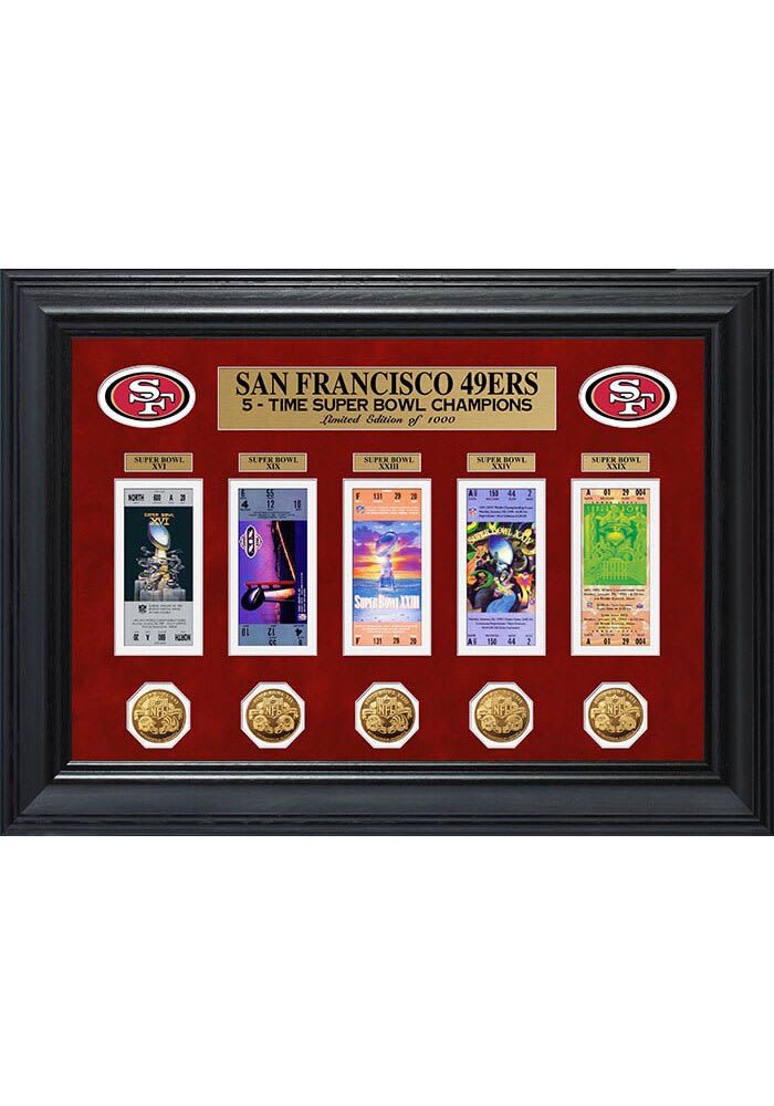 San Francisco 49ers Red Super Bowl Ticket Collection Plaque - 4440999