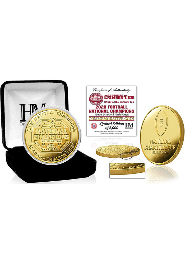 Alabama Crimson Tide 2020 Football National Champion Gold Mint Coin ...