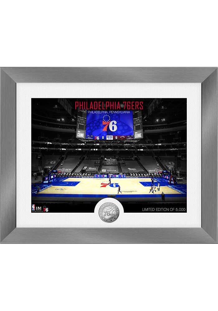 Philadelphia 76ers BLACK Art Deco Silver Coin Photo Plaque - 4441698