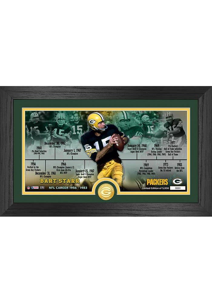 Green Bay Packers GREEN Bart Starr Career Timeline Photo Pano Plaque ...