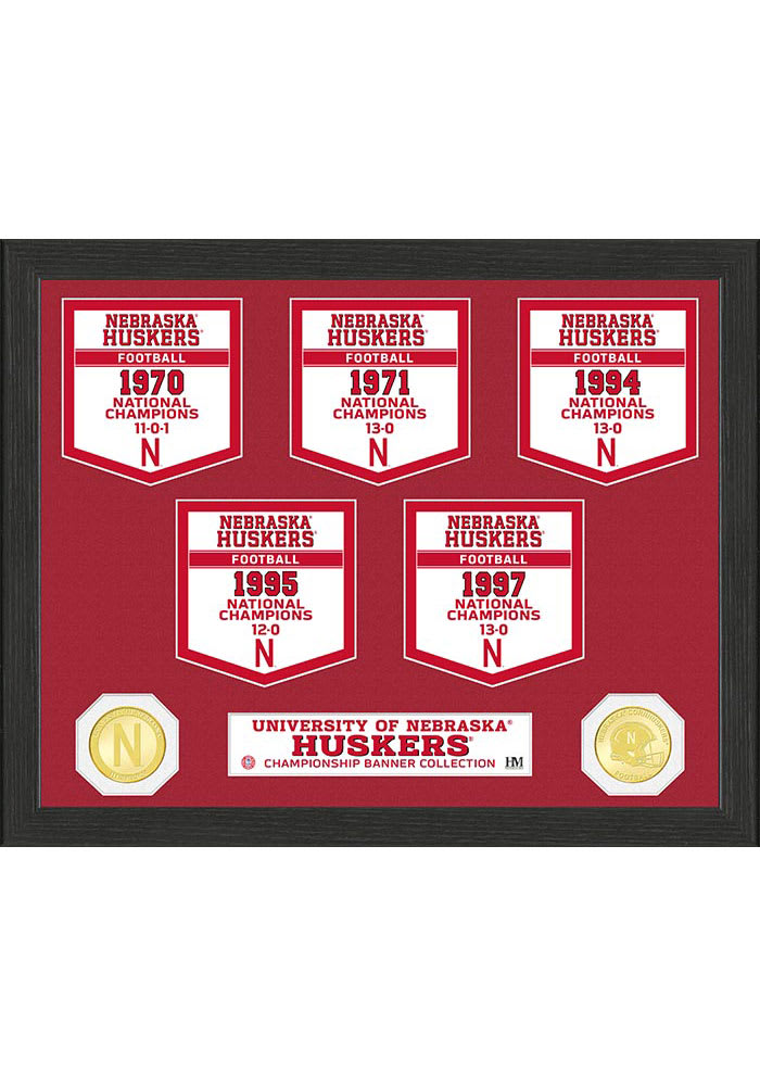 Nebraska Cornhuskers BLACK National Champions Banner Collection Plaque ...