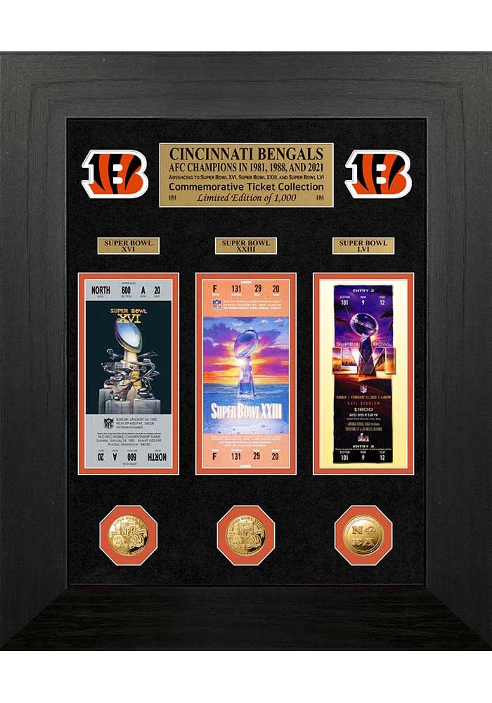 Cincinnati Bengals Deluxe Gold Coin and Ticket Collection Plaque - ORANGE