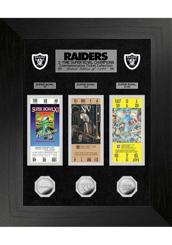 Las Vegas Raiders BLACK Deluxe Gold Coin and Ticket Collection Plaque ...
