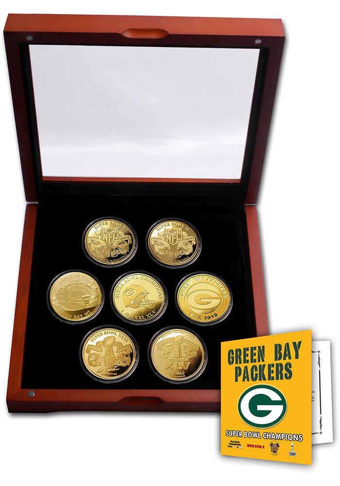 Green Bay Packers GOLD Super Bowl Champions Gold Coin Collectible - 4442638