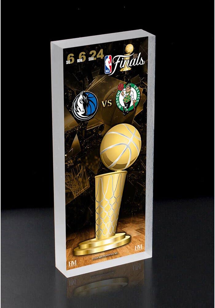Boston Celtics 2024 NBA Finals Dueling Ticket GOLD Desk Accessory - 4442829