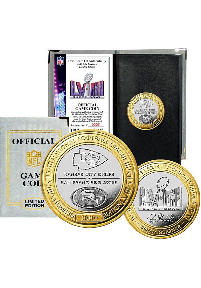 Kansas City Chiefs SILVER Super Bowl LVIII 2 Tone Flip Coin Collectible ...