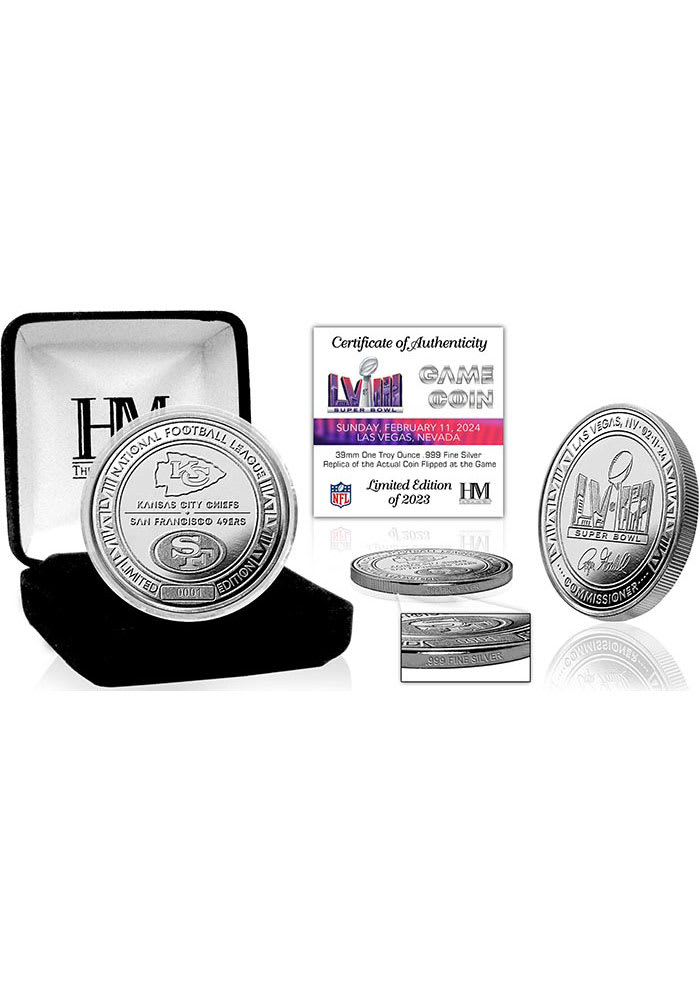 Kansas City Chiefs SILVER Super Bowl LVIII Fine Silver Flip Coin ...