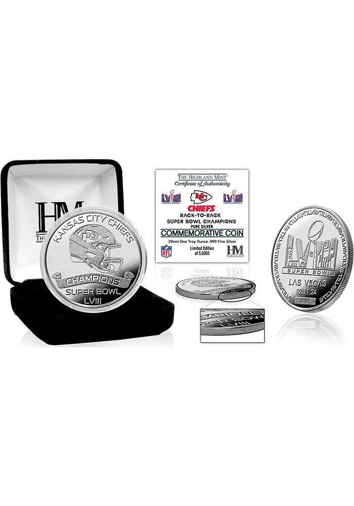 Kansas City Chiefs Super Bowl LVIII Champs Fine Silver Coin Plaque - Red