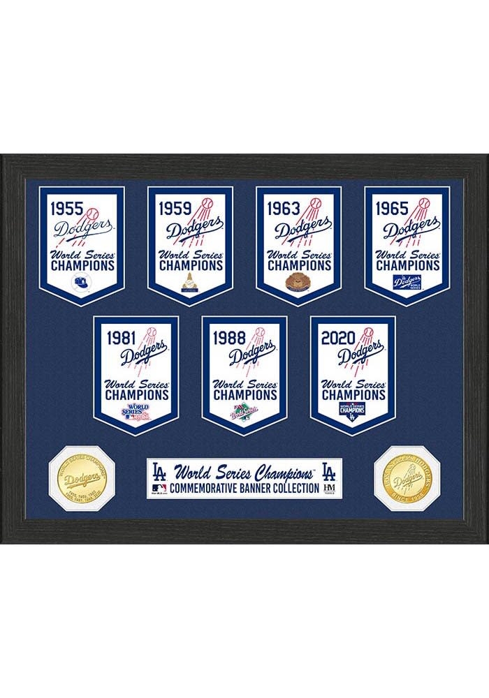 Los Angeles Dodgers BLUE World Series Banner Collection Plaque - 4443166