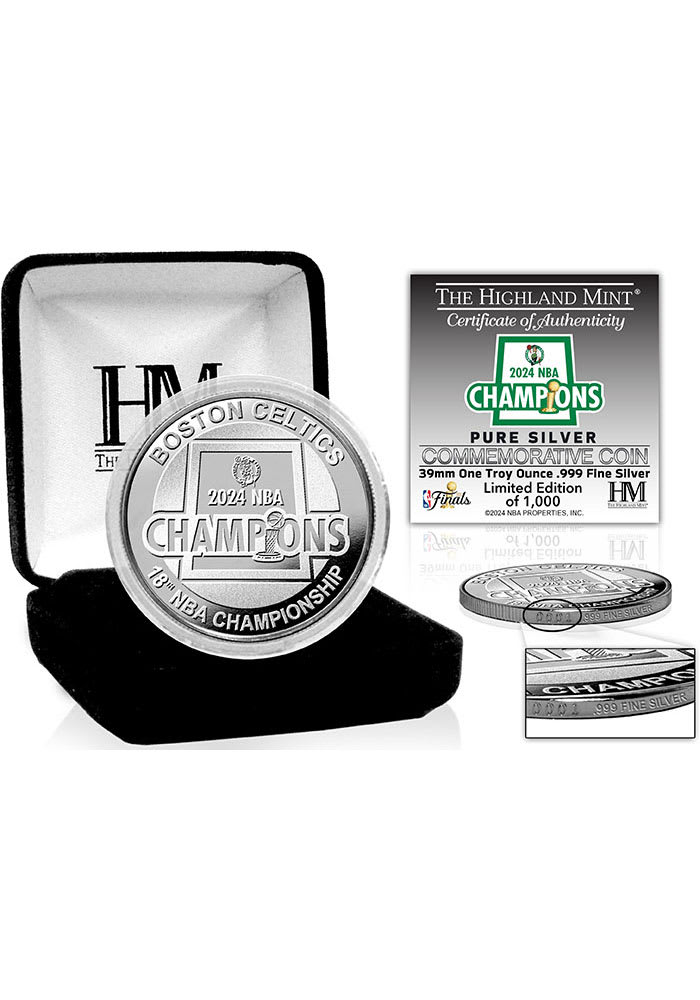 Boston Celtics NBA Finals Champions 2024 Silver Coin Collectible - SILVER