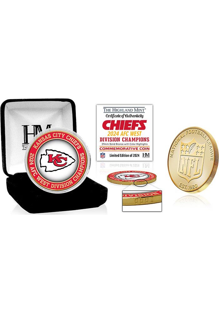 Kansas City Chiefs Red 2024 Division Champions Coin Collectible - 4443531