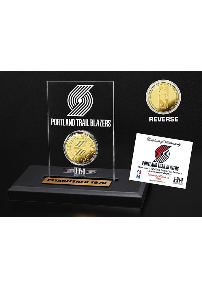 Portland Trail Blazers Acrylic Display Gold Coin Collectible - BLACK