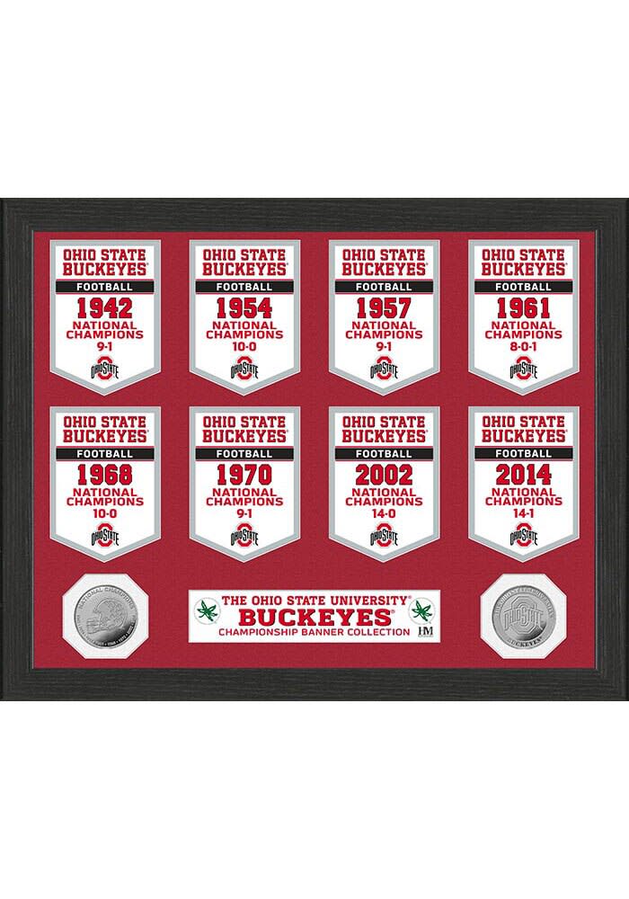 Ohio State Buckeyes Red National Champions Banner Collection Plaque ...