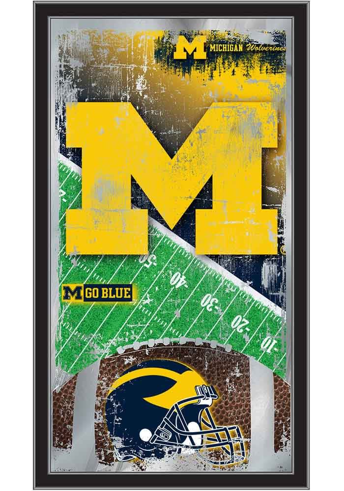 Michigan Wolverines BLACK 15x26 Football Wall Mirror - 44600691