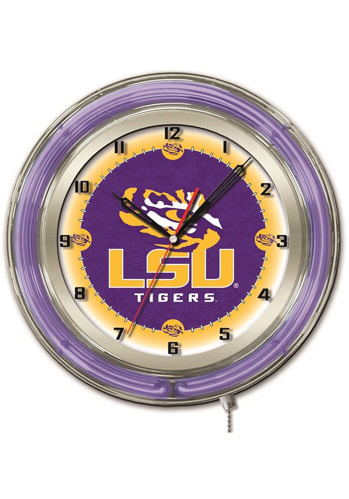 LSU Tigers 19 in Neon Wall Clock