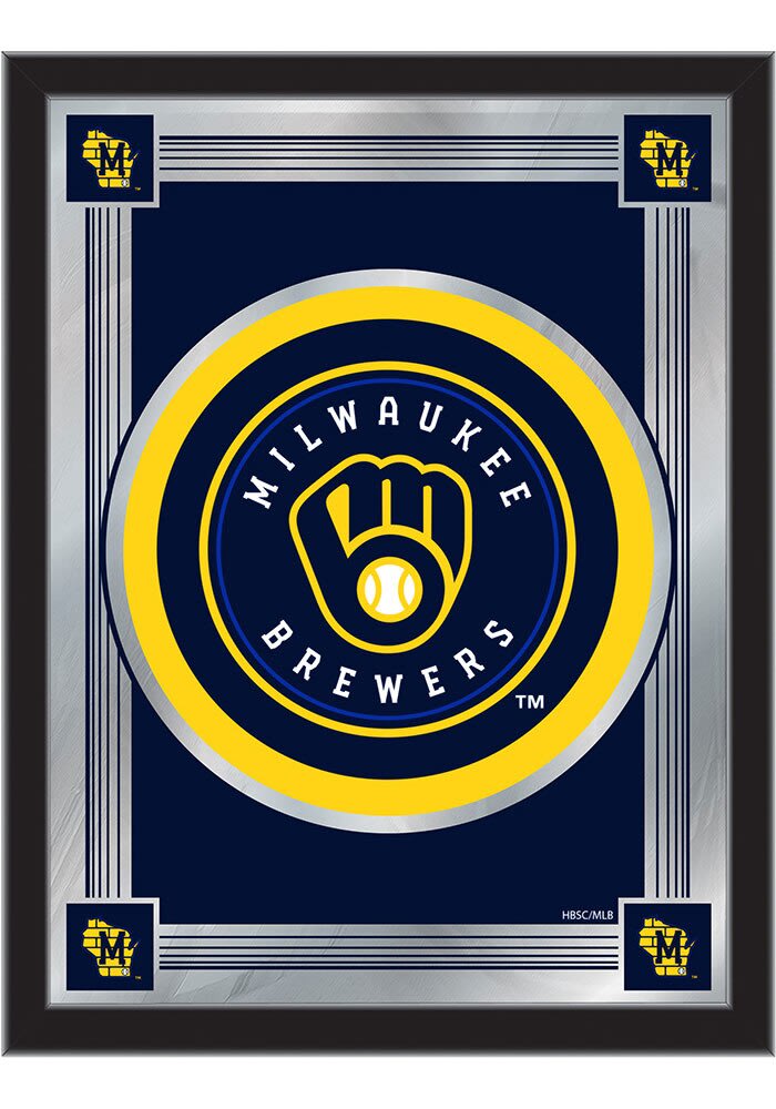 Milwaukee Brewers BLACK 17x22 Logo Mirror - 44605319