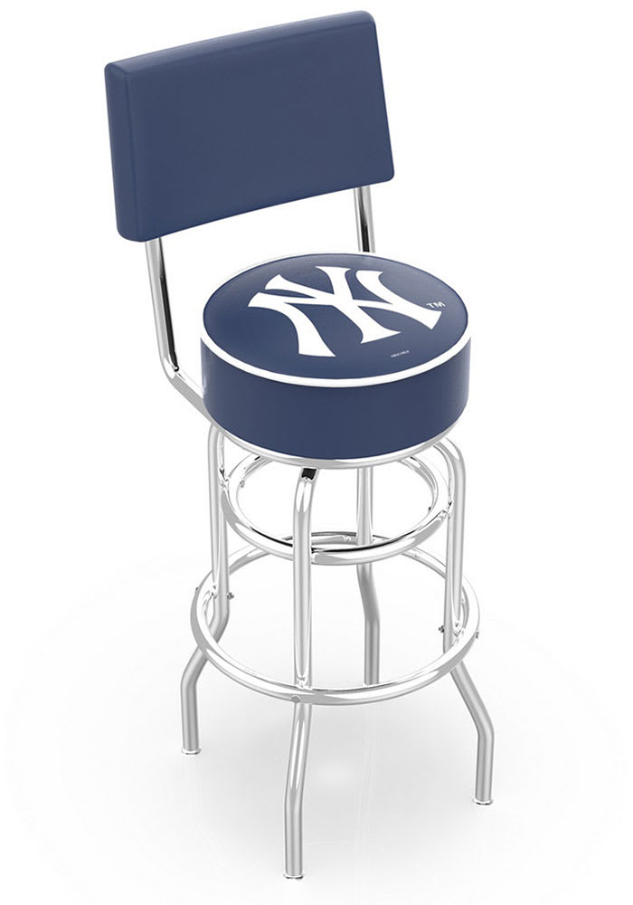 New York Yankees 25 inch Swivel Grey Pub Stool