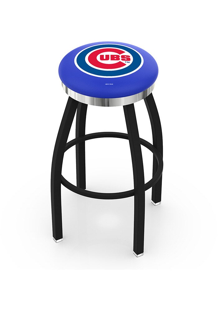 Chicago Cubs 36 inch Swivel Black Pub Stool