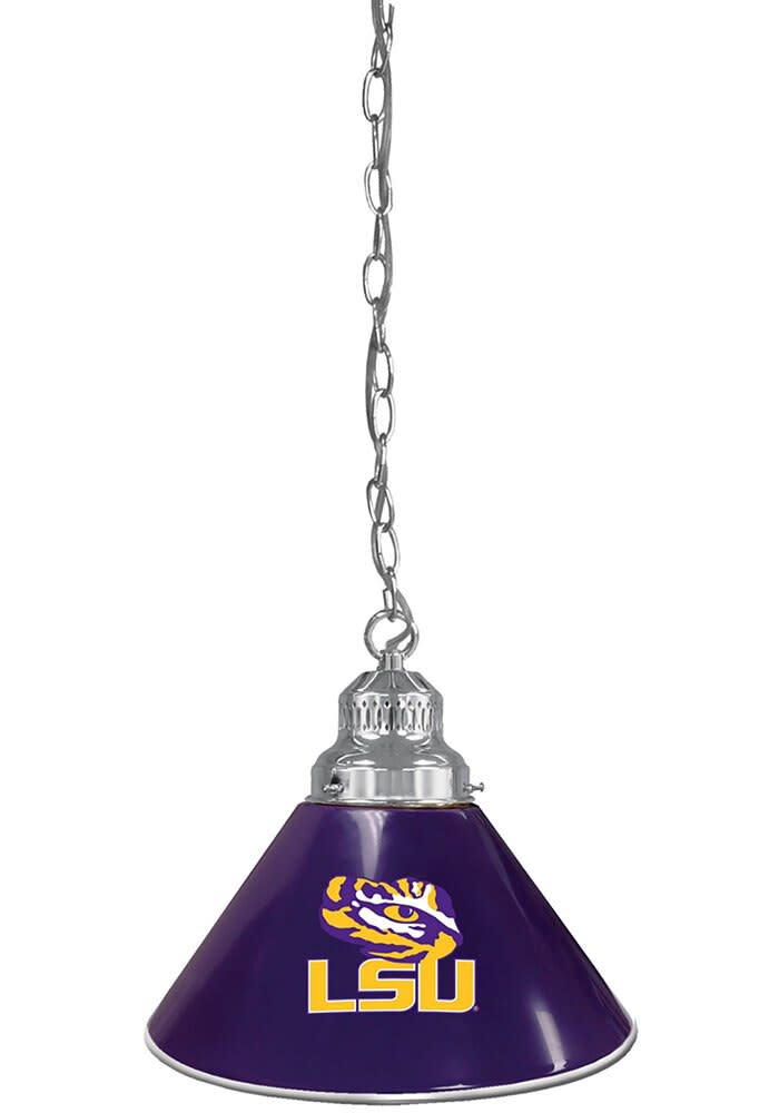 LSU Tigers Pendant Light Pool Table Silver
