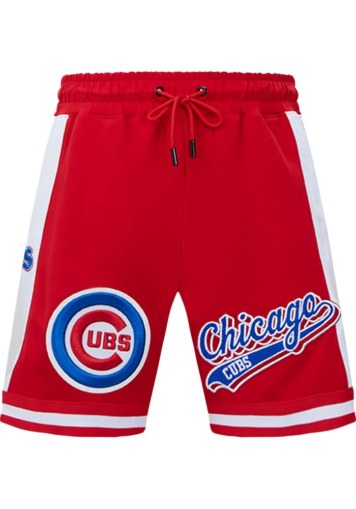 Chicago Cubs Mens Pro Standard Red Script Tail Shorts - 44835814
