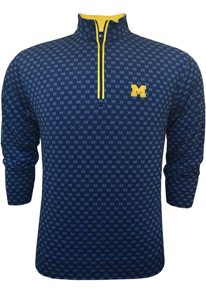 Michigan Wolverines Mens NAVY Block M Pullover - 448493661