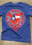 SMU Mustangs ROYAL State Flag Circle Short Sleeve T Shirt - 44910141