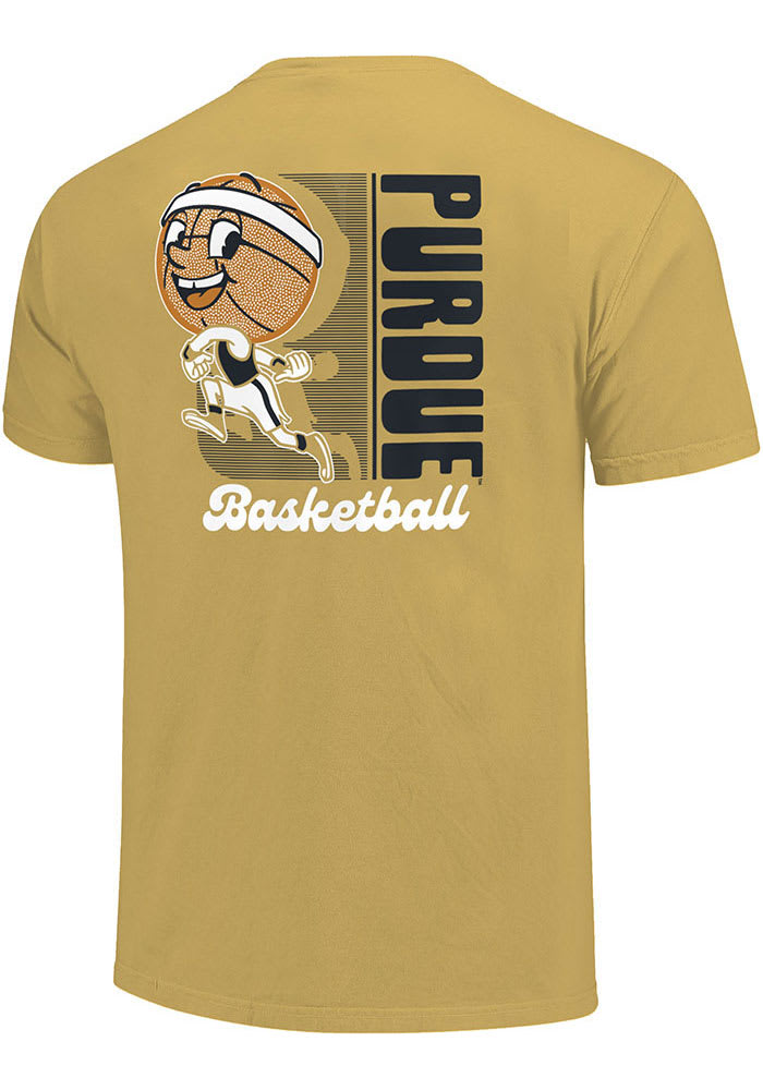 Purdue Boilermakers GOLD Retro Shadow Box Basketball Short Sleeve T ...