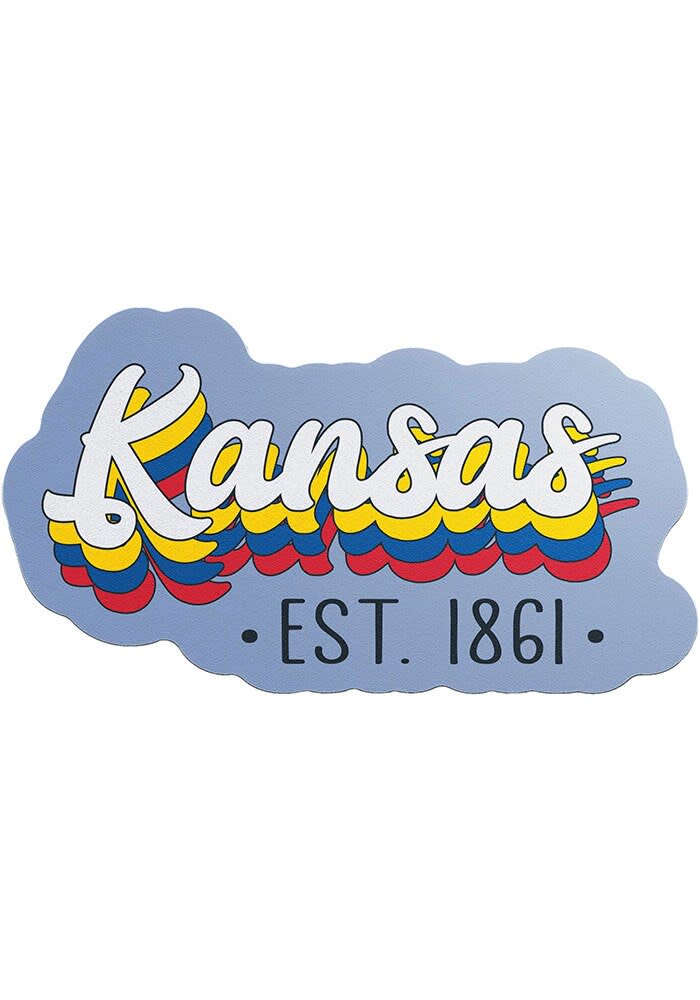 Kansas Souvenir | Kansas Stickers WHITE 70S STACKED SCRIPT - 44910855