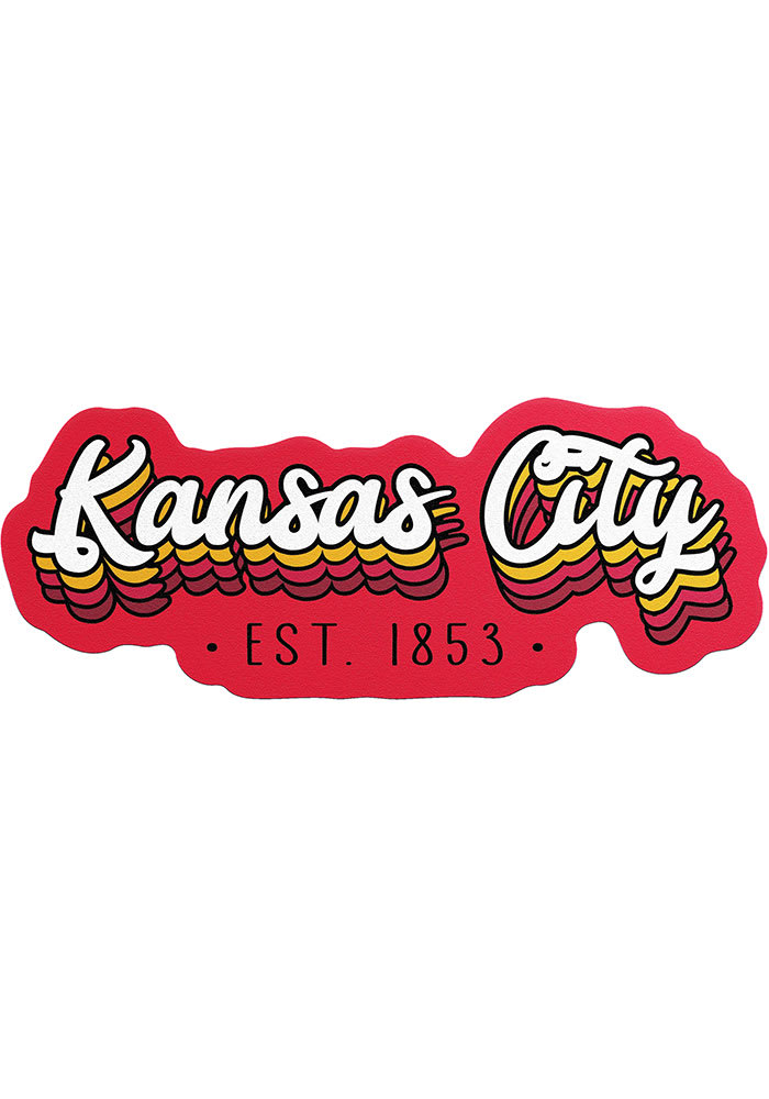 Kansas City Souvenir | Kansas City Stickers WHITE 70S STACKED SCRIPT ...