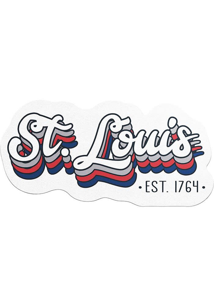 St Louis Souvenir | St Louis Stickers WHITE 70S STACKED SCRIPT - 44910863