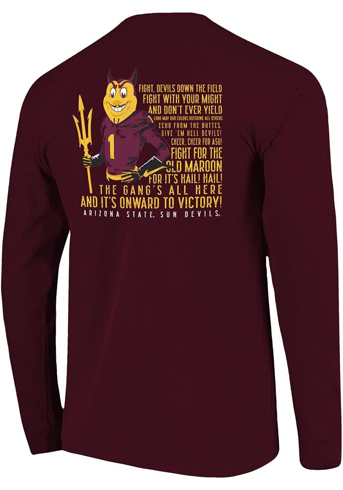Arizona State Sun Devils Fight Song Mascot Long Sleeve T Shirt MAROON ...