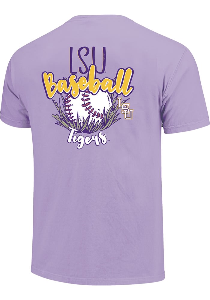 LSU Tigers Womens ORCHIDPURPLE Baseball Script T-Shirt - 44910986