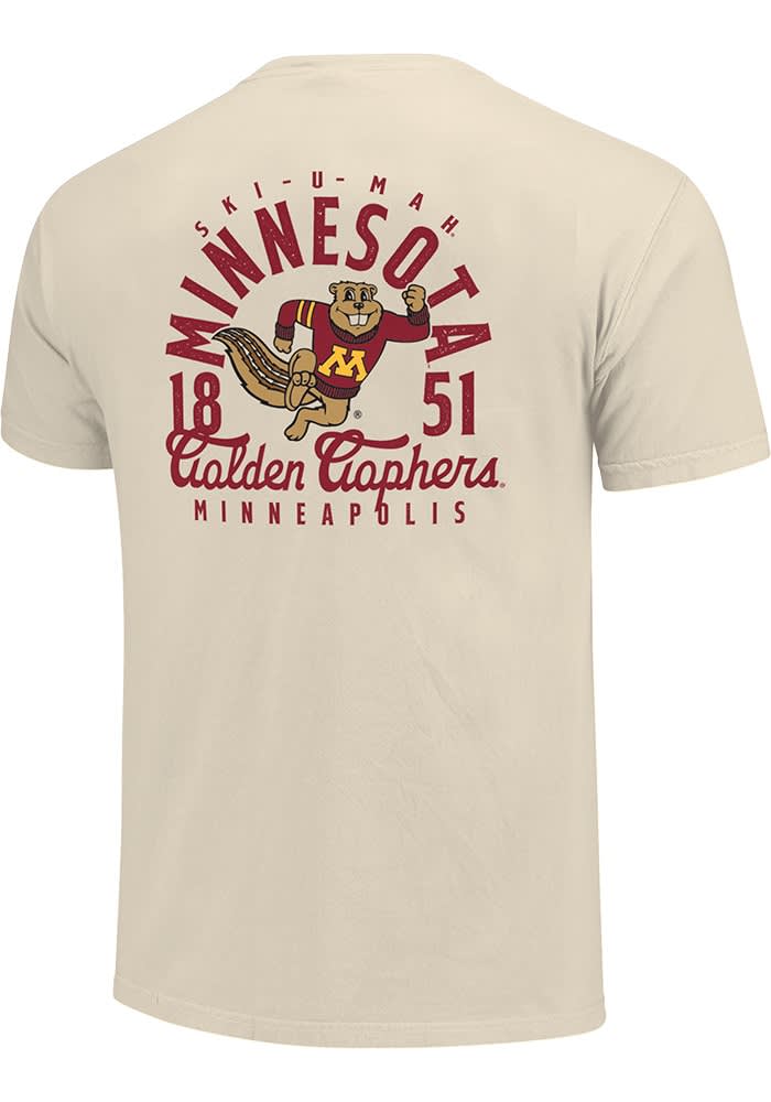 IVORY Minnesota Golden Gophers Mascot Overlay Short Sleeve T Shirt ...