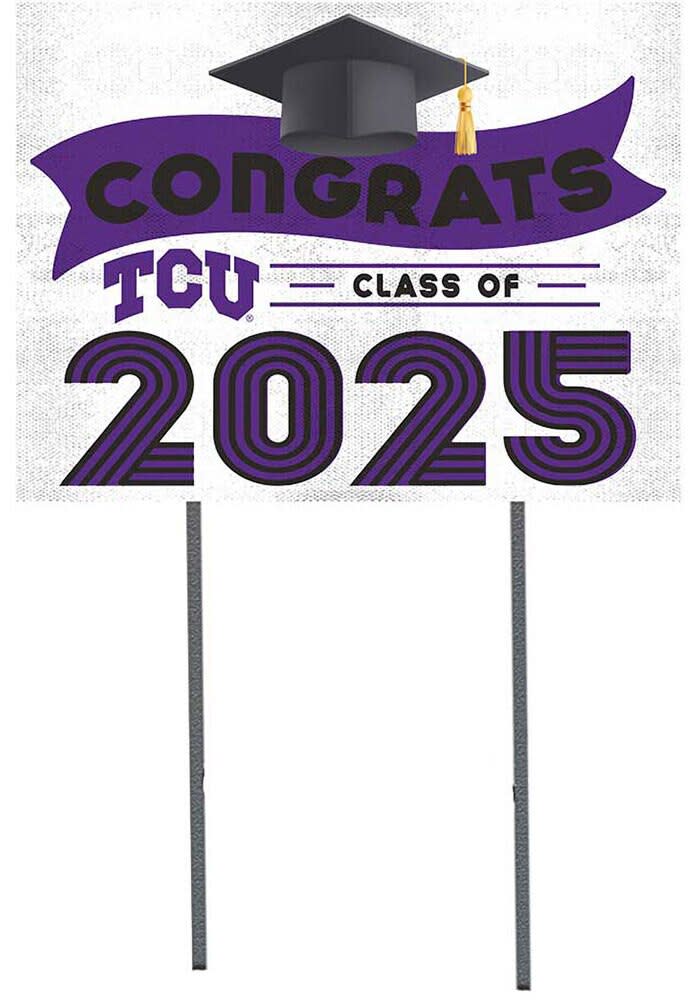 TCU Horned Frogs White Class of 2025 graduation graphic Yard Sign ...