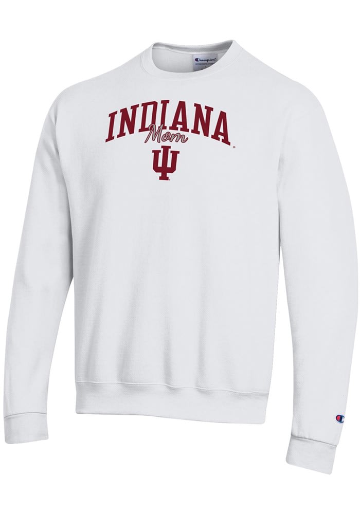 Champion Indiana Hoosiers Mens White Mom Script Powerblend Crew ...