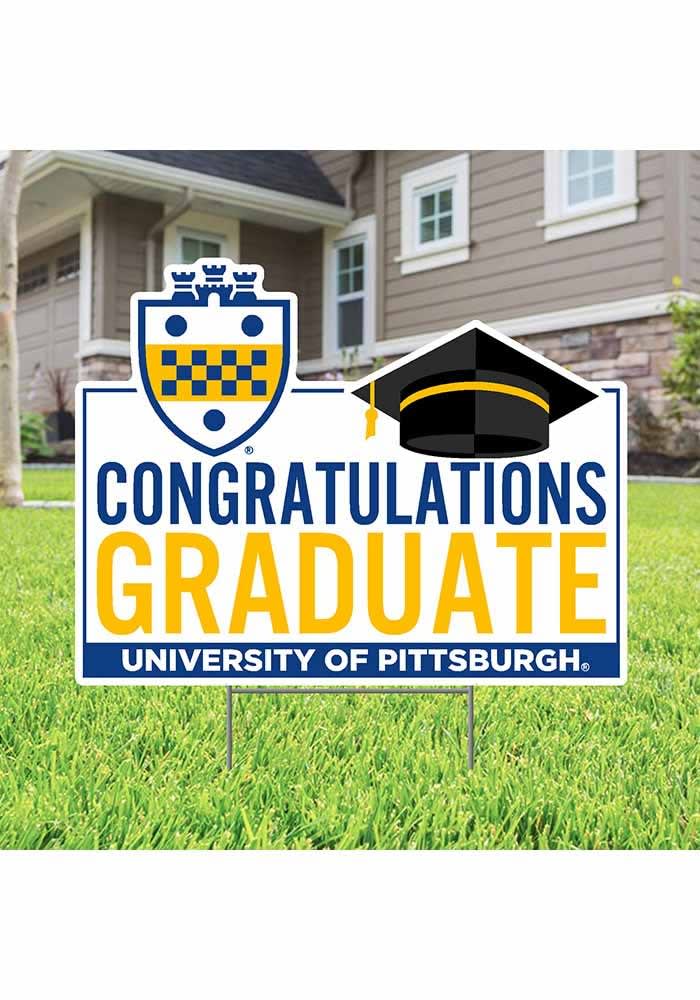 Pitt Panthers White Congratulations Graduate Yard Sign - 4513712