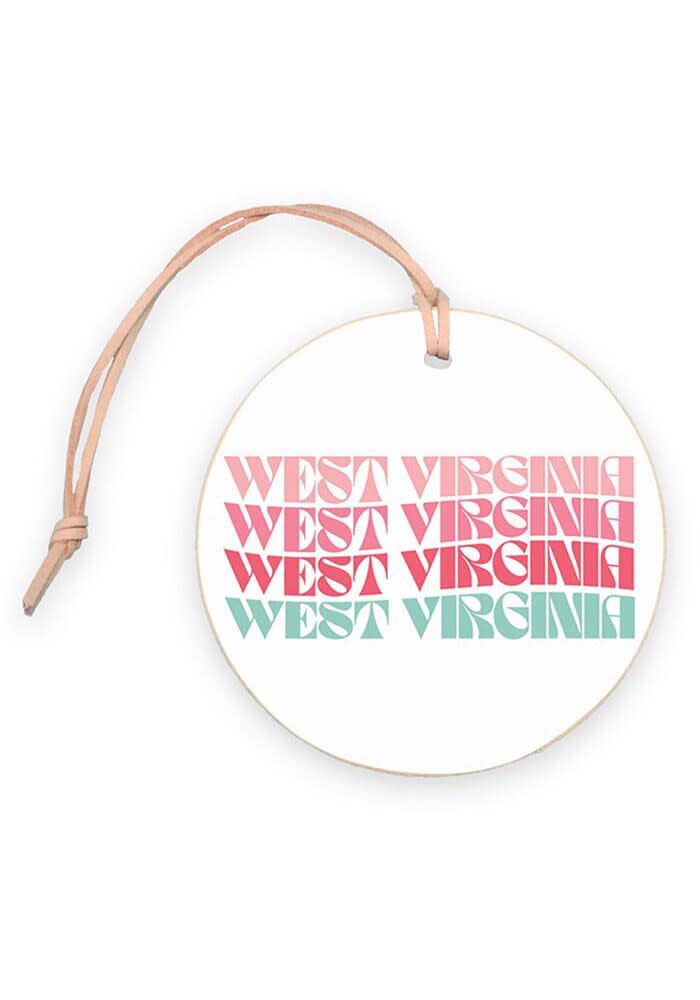 West Virginia PINK 4" Retro Wave Ornament - 4520176