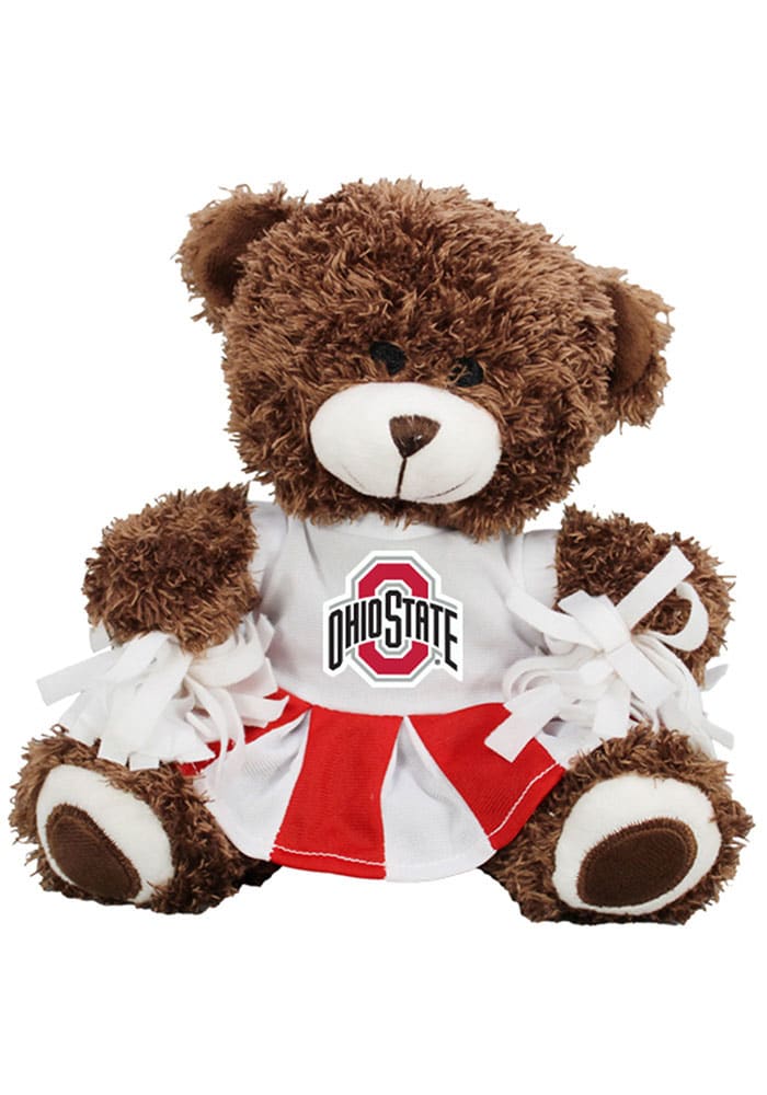 Red Ohio State Buckeyes Cheerleader Bear Plush - 4537440