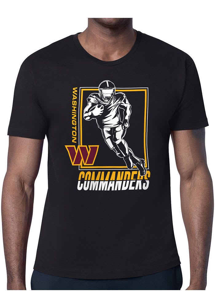 Starter Washington Commanders BLACK Grid Short Sleeve T Shirt - 458496826