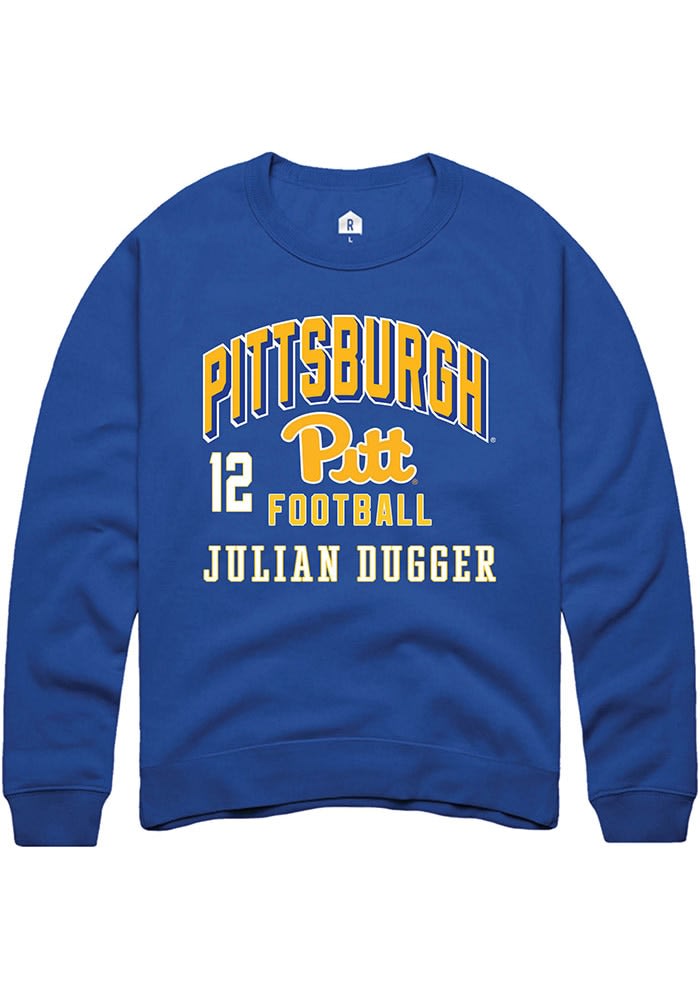 Julian Dugger Pitt Panthers Mens BLUE NIL Arch Logo Player Crew - 4609148
