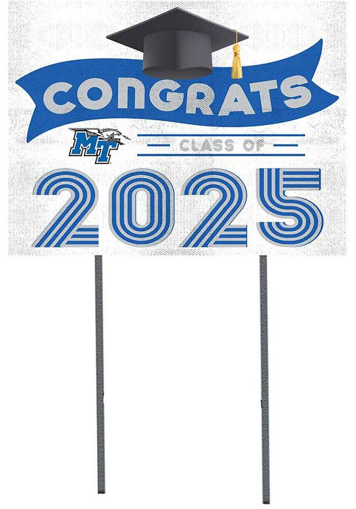 Middle Tennessee Blue Raiders White Class of 2025 graduation graphic ...