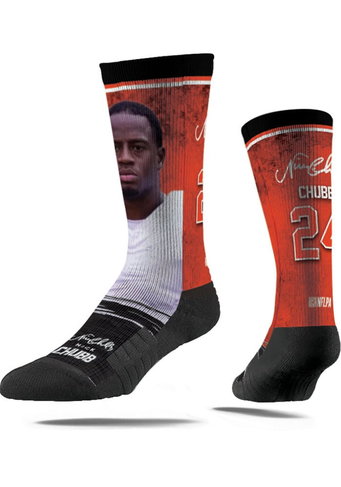 Nick Chubb Cleveland Browns BROWN Proflie Mens Crew Socks - 46480024