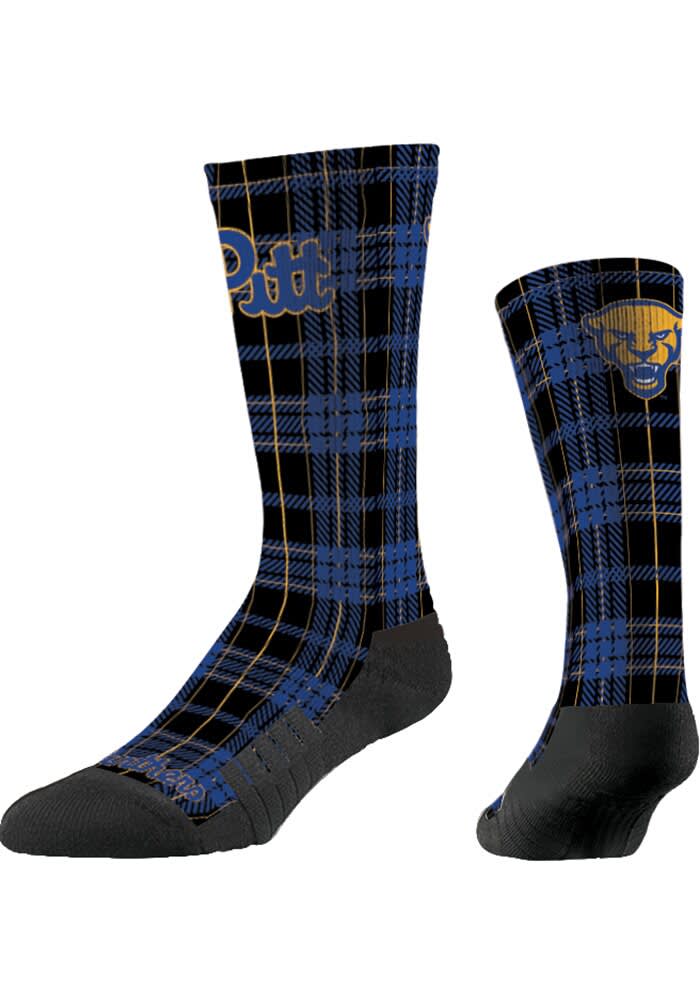 Pitt Panthers BLUE Collegiate Plaid Mens Dress Socks - 4650059