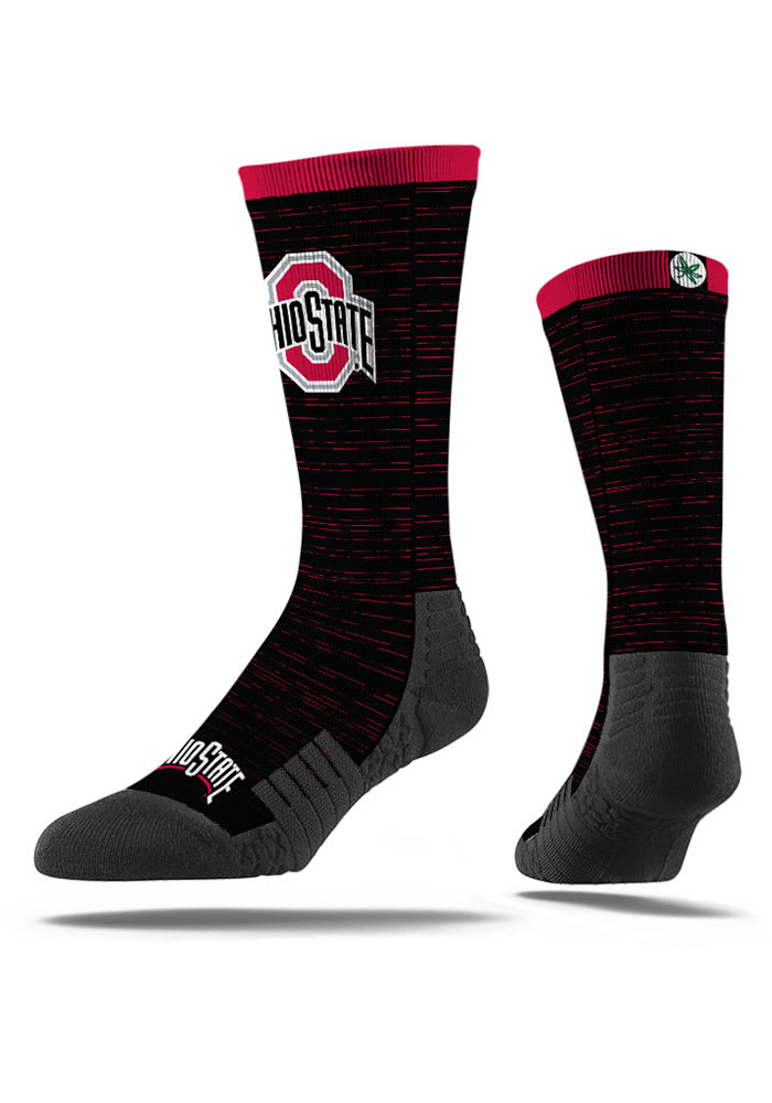 Ohio State Buckeyes Strideline BLACK Full Sub Mens Crew Socks - 46581031