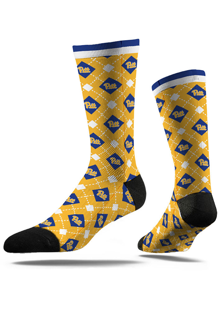 BLUE Repeat Argyle Design Pitt Panthers Mens Argyle Socks - 46581106