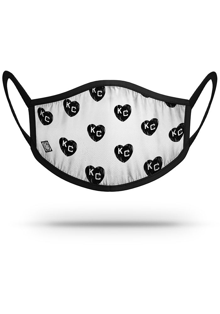 Kansas City Monarchs White Repeat Heart Fan Mask - 46581157