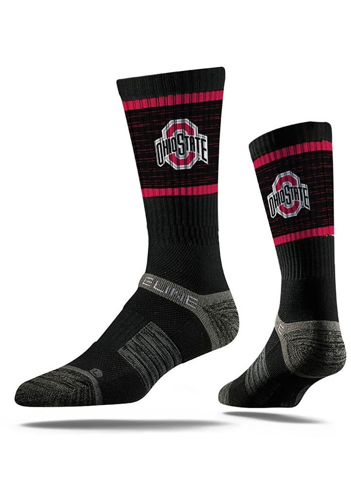 Ohio State Buckeyes Strideline BLACK Team Logo Mens Crew Socks - 46581264