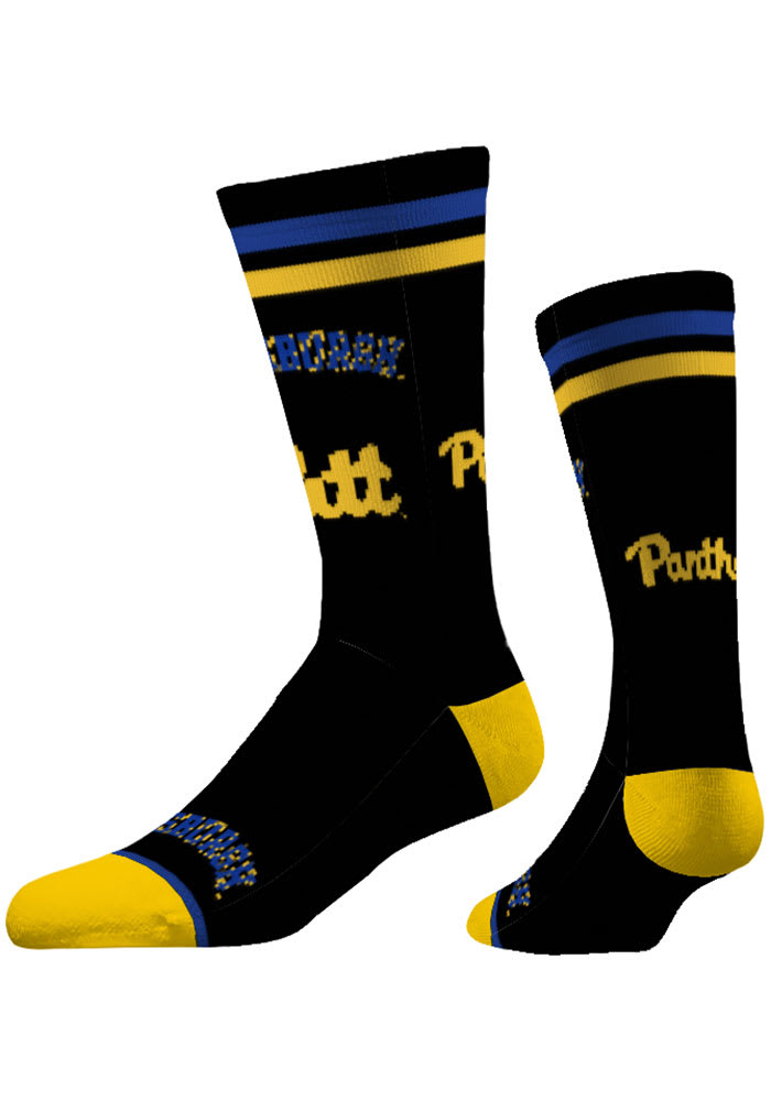 Pitt Panthers Strideline Fashion Logo Mens Crew Socks - BLUE